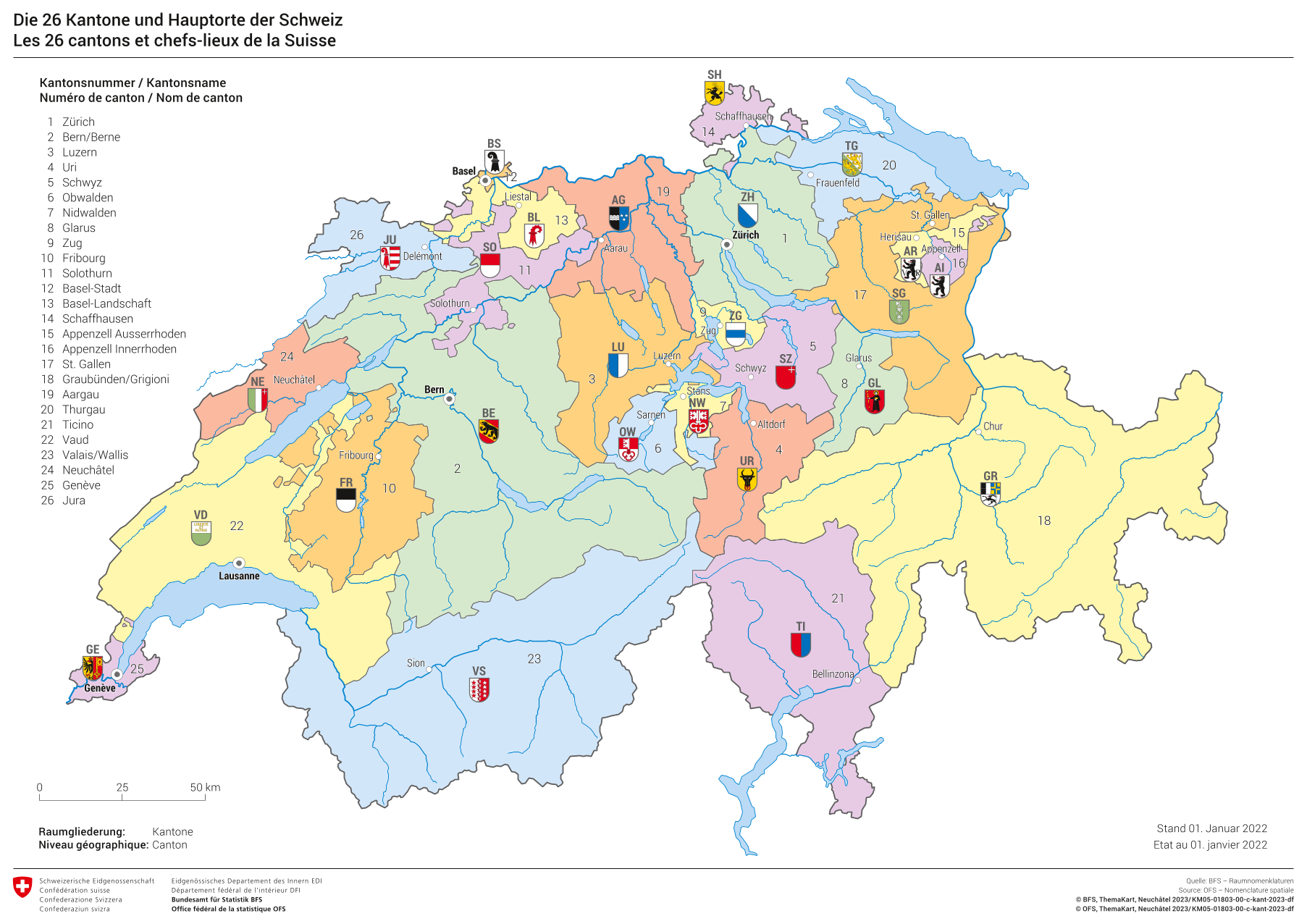Kantone und Gemeinden - Ansiedlung Schweiz